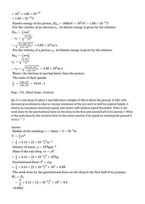 Ncert Solutions For Class 11 Physics Chapter 5 Work Energy And Power Pdf