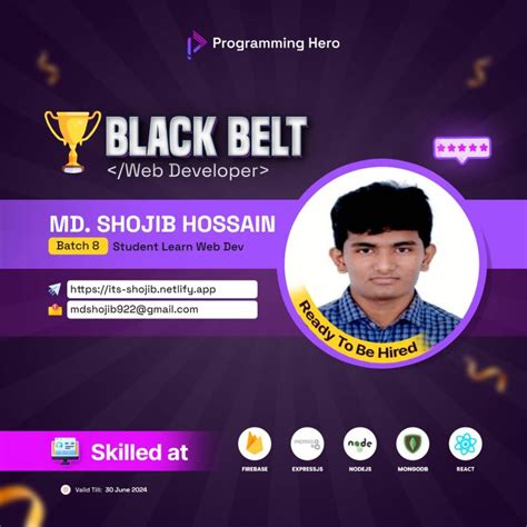 Md Shojib Hossain On Linkedin Webdevelopment Mernstack Blackbelt Programminghero