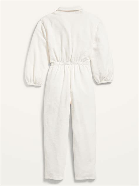 Long Sleeve Button Front Utility Jumpsuit For Girls Old Navy