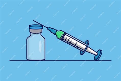 Premium Vector Injection With Bottle Medical Vector Icon Illustration