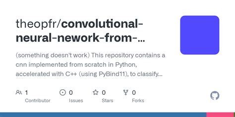 Github Theopfrconvolutional Neural Nework From Scratch Something Doesnt Work This