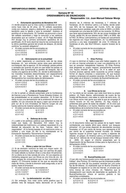 Aptitud Verbal Ordenamiento de Textos II Giussepe Mori Fernández uDocz