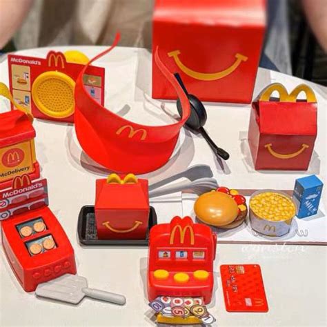 2023款麦当劳开心儿童乐园套餐过家家玩具收银机店员遮阳帽子厂家 阿里巴巴