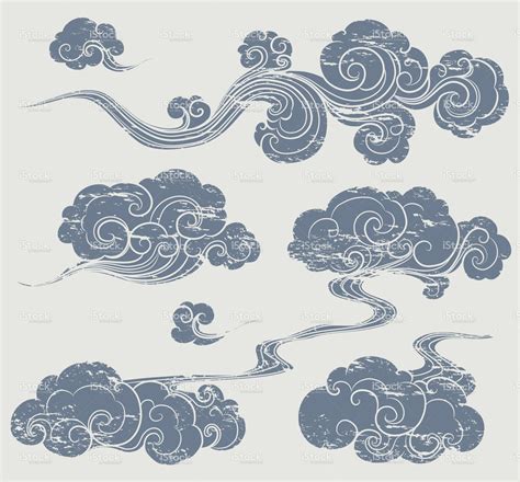 Grunge Oriental Cloud Stock Vector Art 12609009 Istock Flor Oriental
