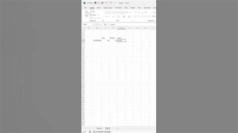Day Month And Year Functions In Excel Excel Exceltips Youtube