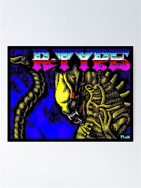 R Type R Type 1980s Vintage 8 Bit Pixel Poster Video Computer Game