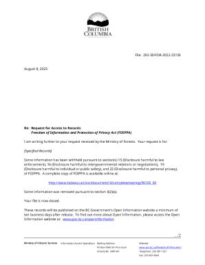 Fillable Online Docs Openinfo Gov Bc File 292 30 FOR 2022 23156 August