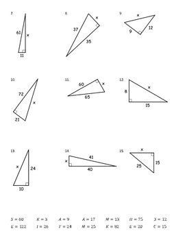 Pythagorean Theorem Joke Worksheet All Whole S TPT