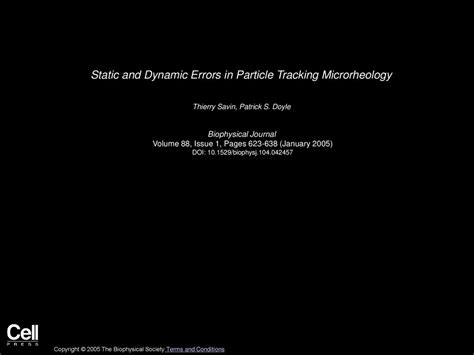 Static And Dynamic Errors In Particle Tracking Microrheology Ppt Download