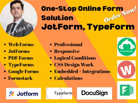 Professional Online Form PDF Form Survey Using JotForm TypeForm Upwork