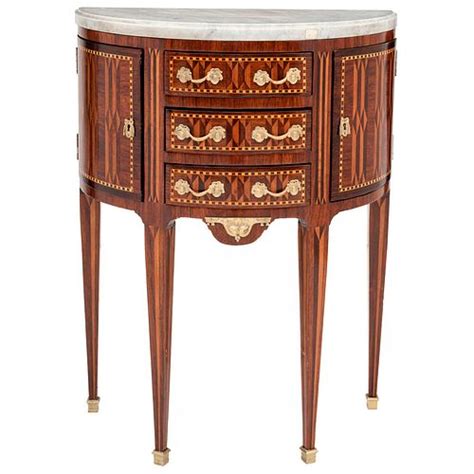 Mesa De Noche Francia Siglo Xx Elaborada En Madera Enchapada Y