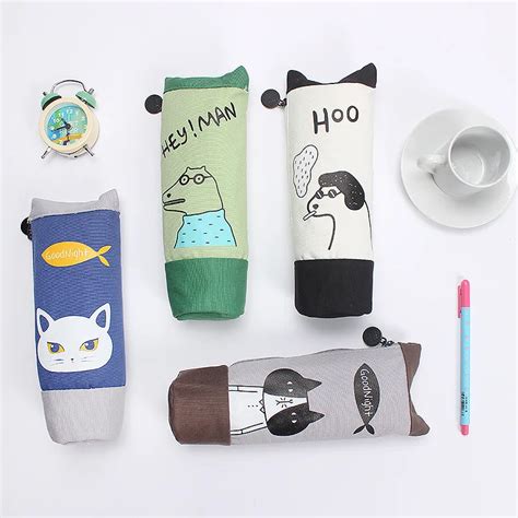 Cute Cat Pencil Case High Quality Canvas School Supplies Kawaii