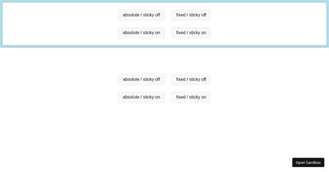Postion Method Sticky Combos Codesandbox