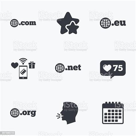 최상위 도메인 징후 Com Eu 어망 및 조직 Com에 대한 스톡 벡터 아트 및 기타 이미지 Com Org