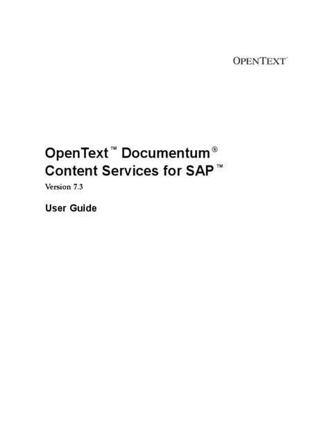 Opentext Documentum Content Services For Sap User Guide Pdf File Format Windows 2000