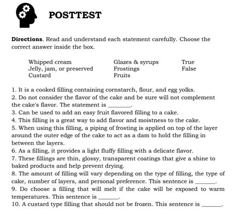 POSTTEST Directions Read And Understand Each StudyX