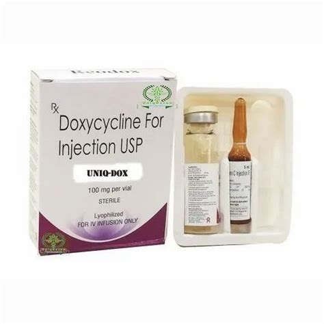 Uniq Dox Injection Doxycycline 100 Mg At ₹ 55vial Sirmaur Id 24119590330 Uniq Dox Injection Doxycycline 100 Mg At ₹ 55vial Sirmaur Id 24119590330