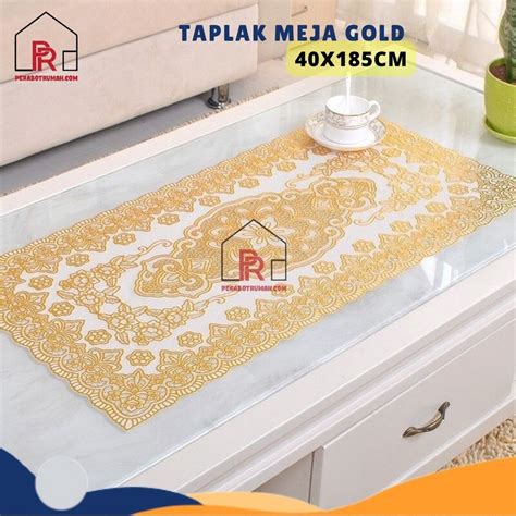 Jual Taplak Meja Tamu Gold Persegi Panjang LB Alas Meja Ruang Tamu Aesthetic Shopee Indonesia