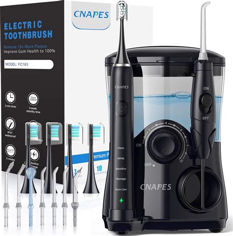 Cnapes All In One Water Flosserandultrasonic Toothbrush Combo Extra Capacity