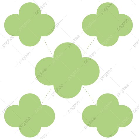 마인드 맵 비즈니스 일러스트 차트 녹색 네잎 클로버 사유 도도 초록 데이터 PNG 일러스트 및 PSD 이미지 무료 다운로드