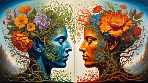 Premium Ai Image Subreal Illustration Of Two Heads Facing Each Other