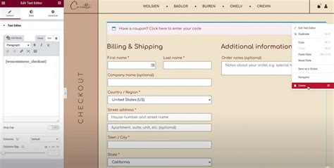 how to customize the woocommerce checkout page with elementor elementor