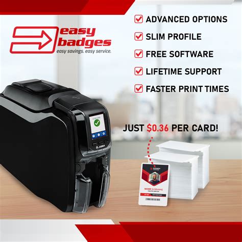 Zebra Zc350 Series Id Badge Printer System Easy Badges