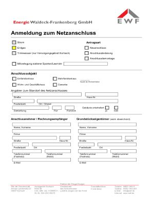 Ausfüllbar Online Technische Anschlussbedingungen der Fax Email