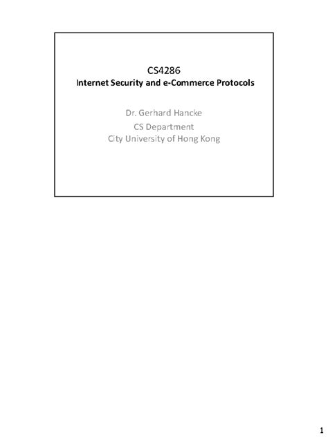Lecture 6 Authentication Notes Cs Internet Security And E Commerce Protocols Dr Gerhard