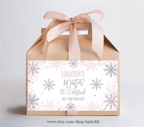 Editable Winter Onederland Box Label Printables Snowflake Etsy