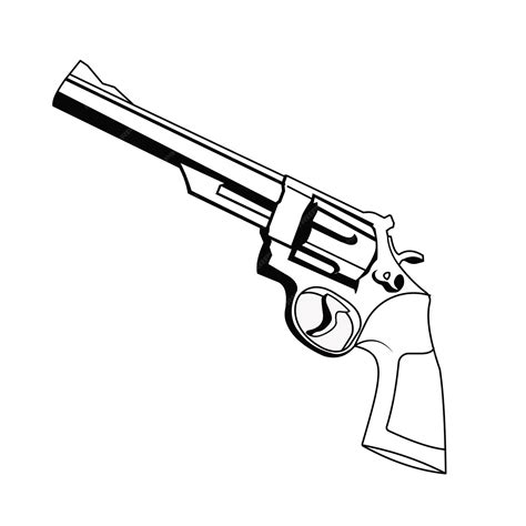 Premium Vector Revolver Hand Gun Black And White