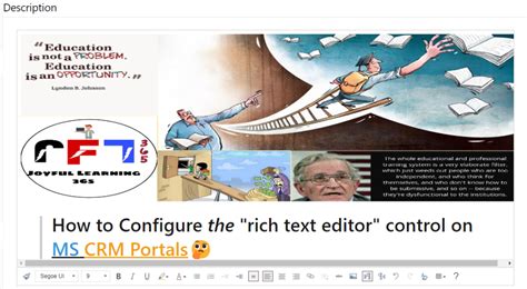 How To Enable Rich Text Editor In Ms Crm Power Apps Portals Microsoft Dynamics 365 Crm