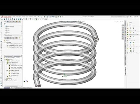 فیلم آموزشی شبیه سازی جریان Solidworks مبدل حرارتی سیم پیچ حلزونی