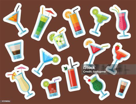 알콜 칵테일 과일 차가운 음료 열 대 다국적 신선도 수집 및 파티 알코올 달콤한 데 킬 라 벡터 일러스트 레이 션의 설정 감귤류 과일에 대한 스톡 벡터 아트 및 기타 이미지