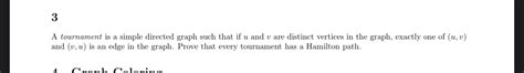 solved 3a tournament is a simple directed graph such that if