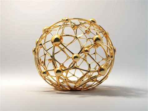 Premium Ai Image Gold Sphere Network Structure Concept