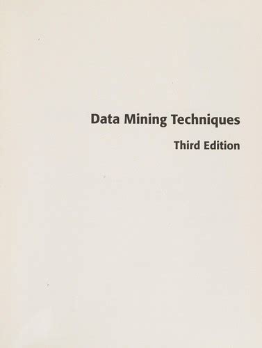 data mining techniques by gordon s linoff open library