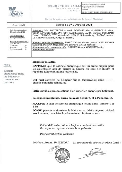 Calaméo délibération du Conseil Municipal octobre 2022