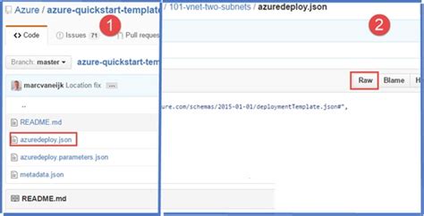 how to create an azure virtual network by using a deployment template