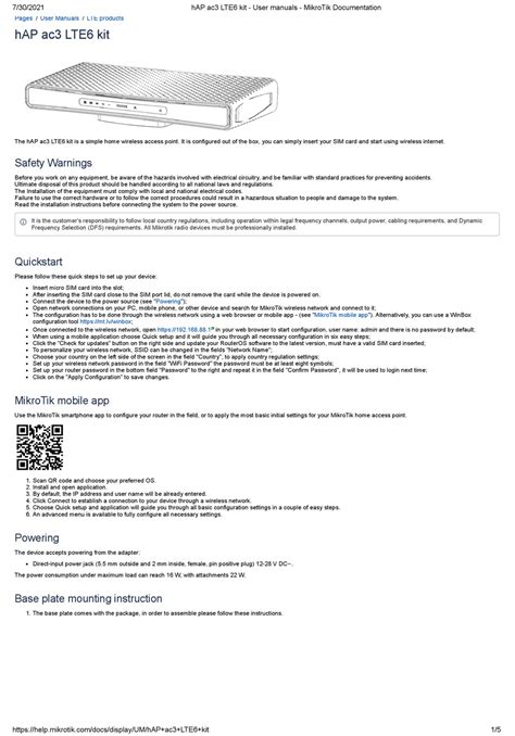 Mikrotik Hap Ac3 Lte6 Kit Quick Start Manual Pdf Download Manualslib