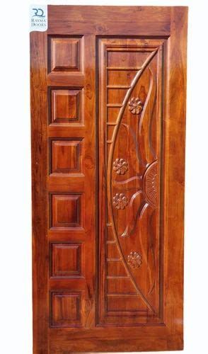 Exterior 35mm Brown African Teak Wood Polished Door For Home At