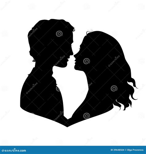 Silhouettes Of Loving Couple Stock Vector Illustration Of Romantic
