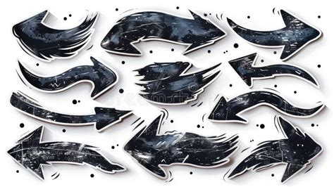 Navigational Aesthetics A Modern Set Of Black Hand Drawn Arrow Lines