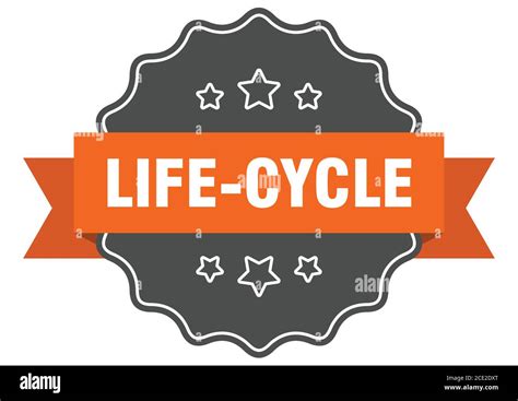 Life Cycle Label Life Cycle Isolated Seal Retro Sticker Sign Stock