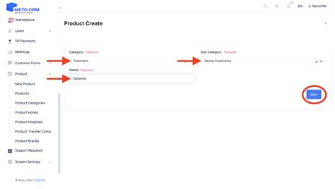 How To Create Product Metocrm