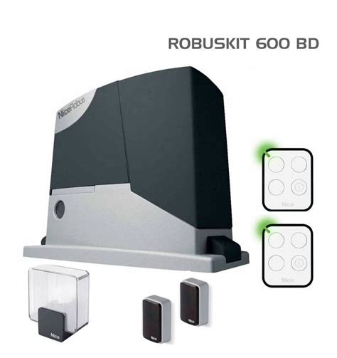 Motor Nice ROBUSKIT BD De V Con Emisores Bidireccionales Para Puertas Correderas Residenciales