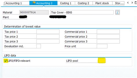 Valuation Of A Materials Based On Lifofifo Method Sap Community