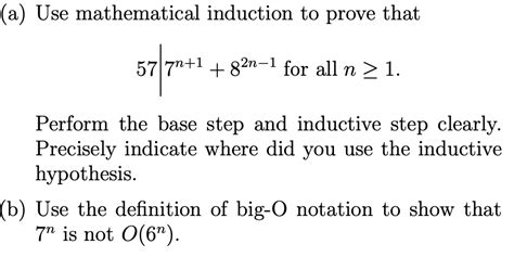 Solved A Use Mathematical Induction To Prove That