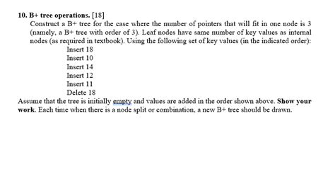 Solved B Tree Operations Construct A B Tree For Chegg Com