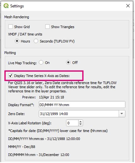 Tuflow Viewer Using A Date Axis Tuflow